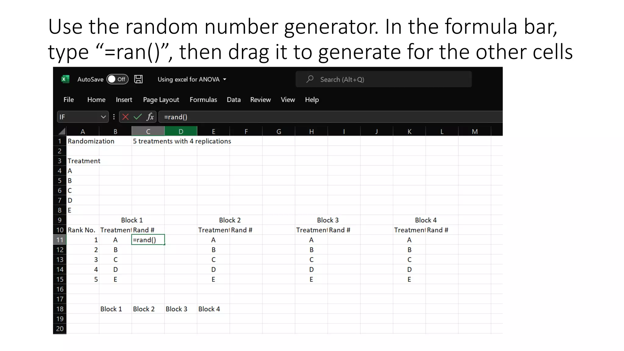 Using Excel For Randomization 1 Ppt