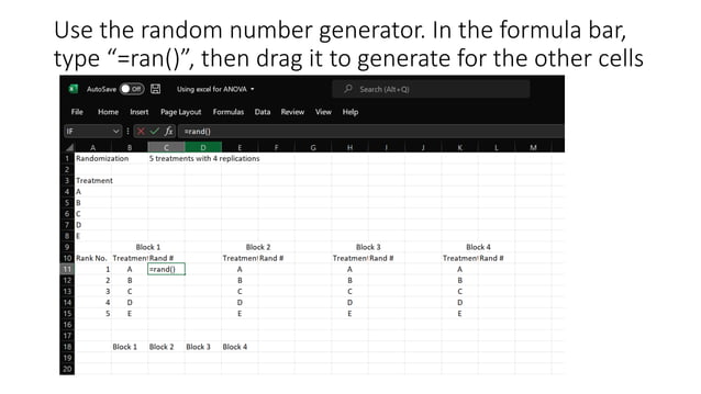 Using Excel For Randomization 1 Ppt