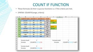 Using excel functions | PPTX