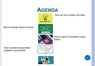 Using excel solver in solving lp, and transportation problems | PPT