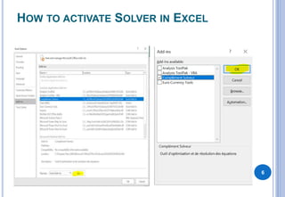 Using excel solver in solving lp, and transportation problems | PPT
