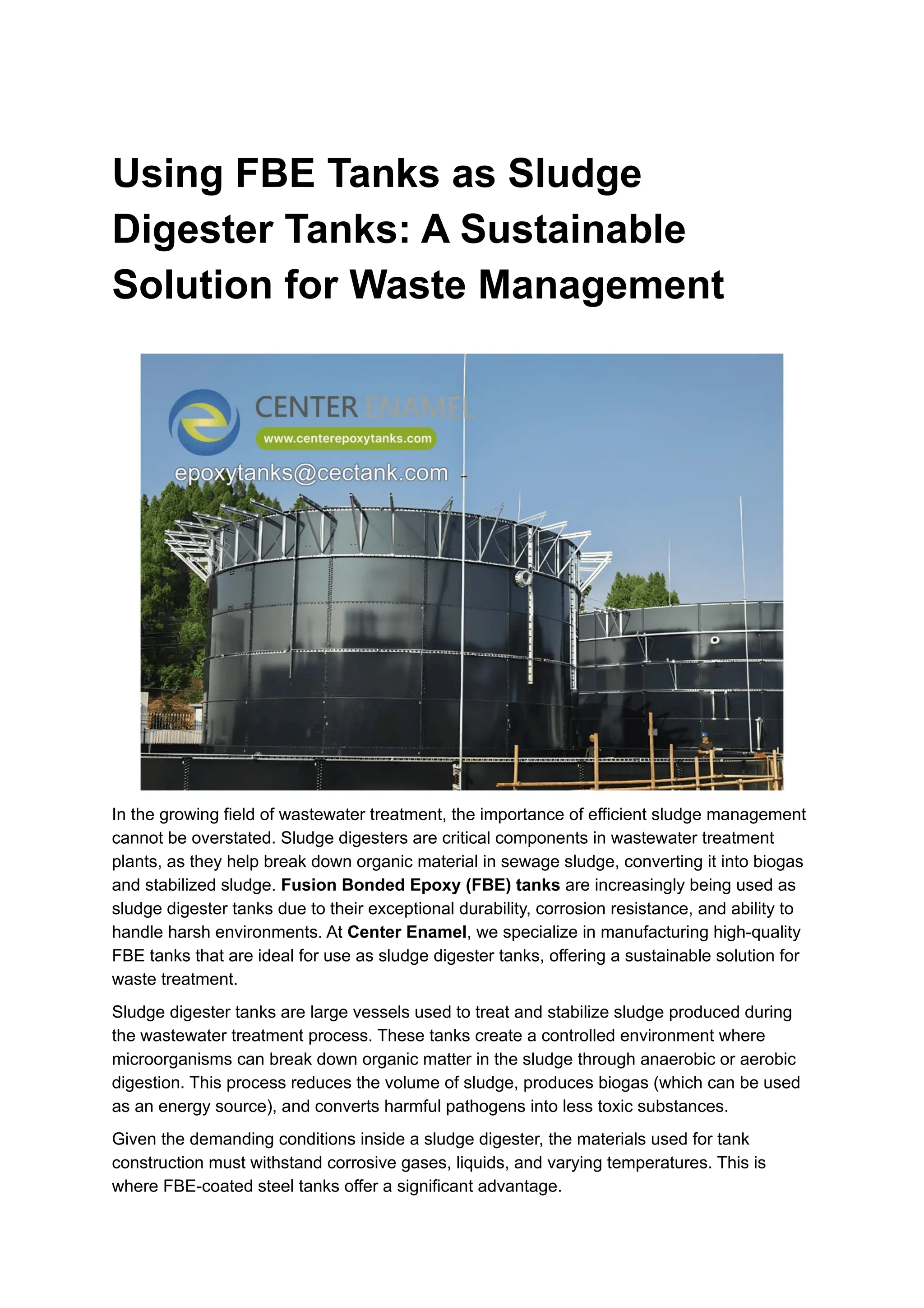 Using FBE Tanks as Sludge Digester Tanks_ A Sustainable Solution for ...