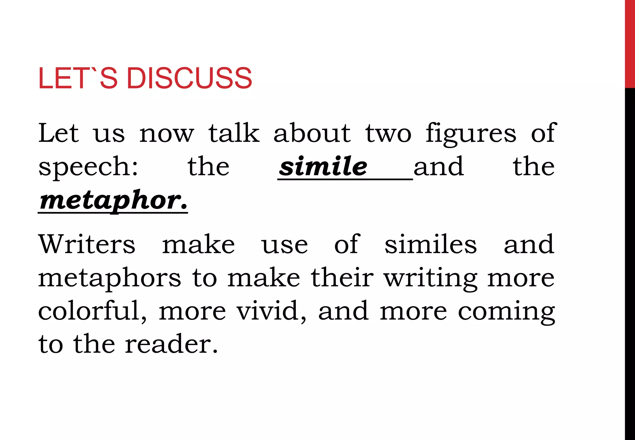 Using Figures of Speech - Simile and Metaphor | PPTX