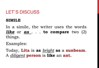 Using Figures of Speech - Simile and Metaphor | PPT
