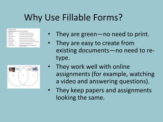 Using fillable forms | PPTX