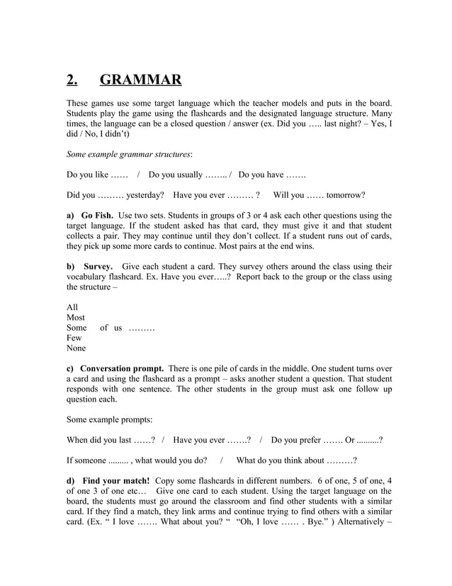 Using Flashcards and Teaching English