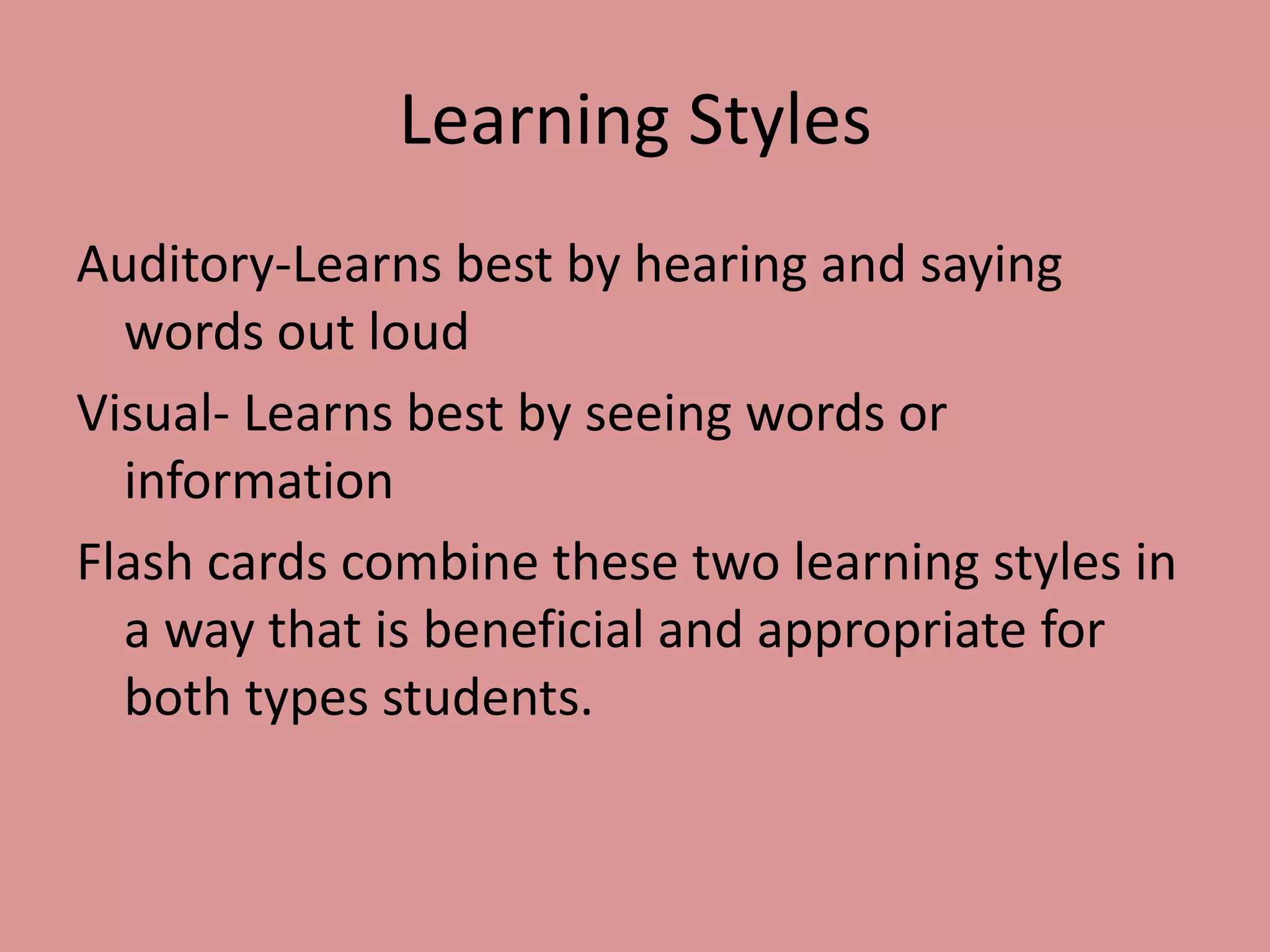 Power Point presentation on Flash cards for Classroom technology | PPTX