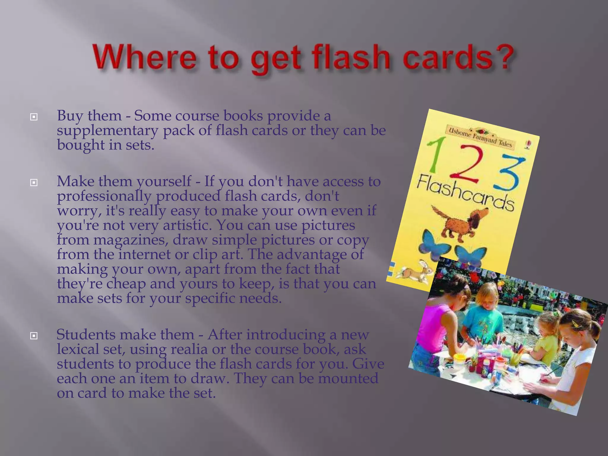 Using flash cards with young learners | PPTX