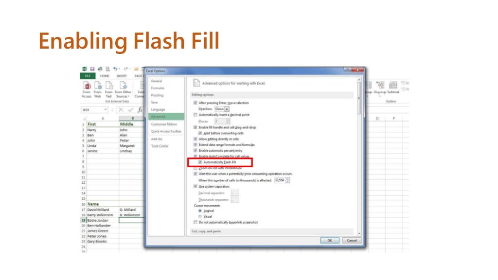 Using Flash Fill In Excel 2013