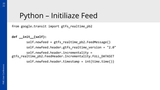 Using FME Cloud to Produce Realtime Data Transit Update Streams (GTFS Realtime) | PDF