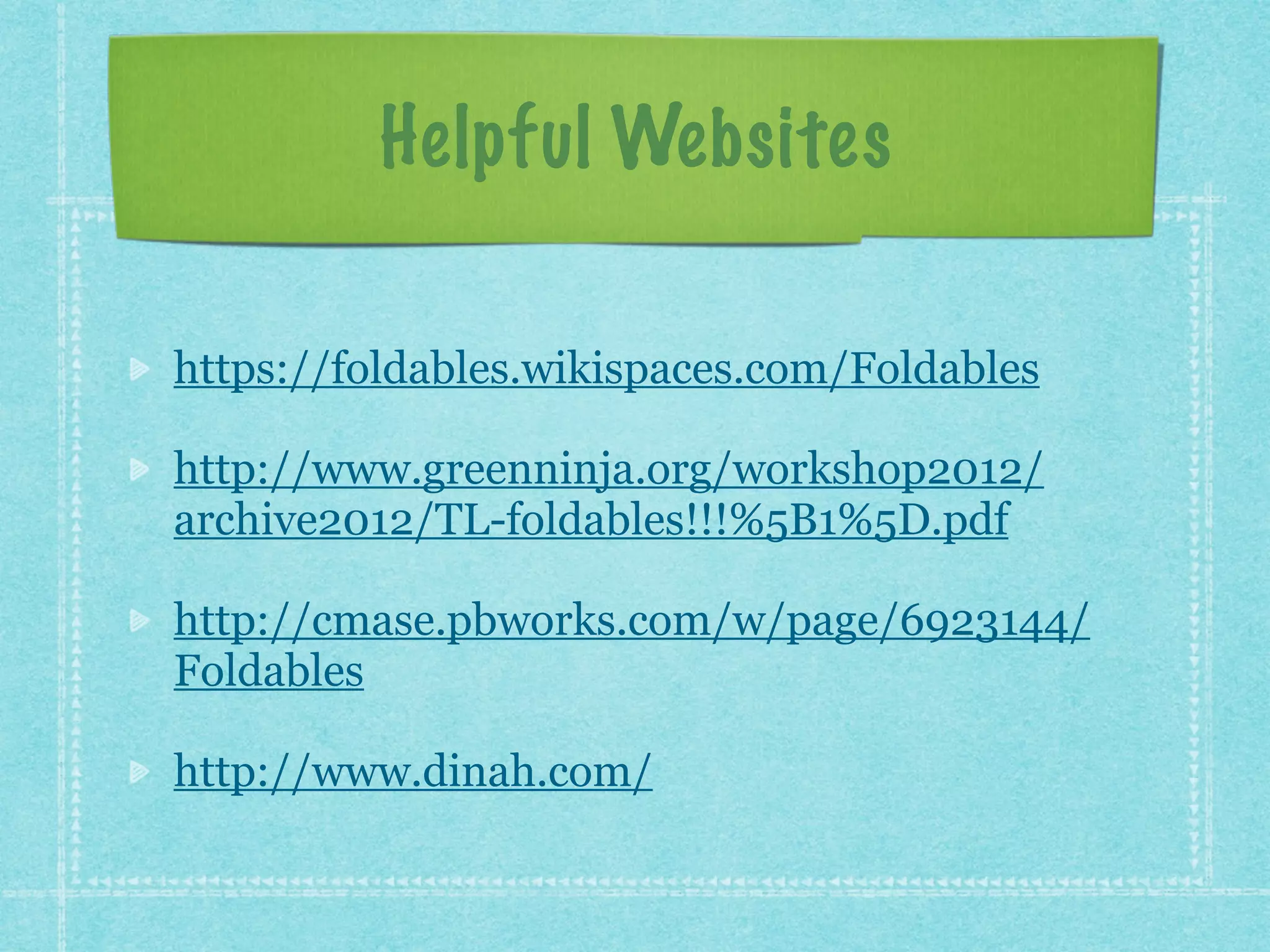 Using foldables in the college classroom | PDF