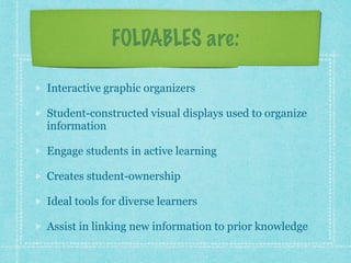 Using foldables in the college classroom | PDF
