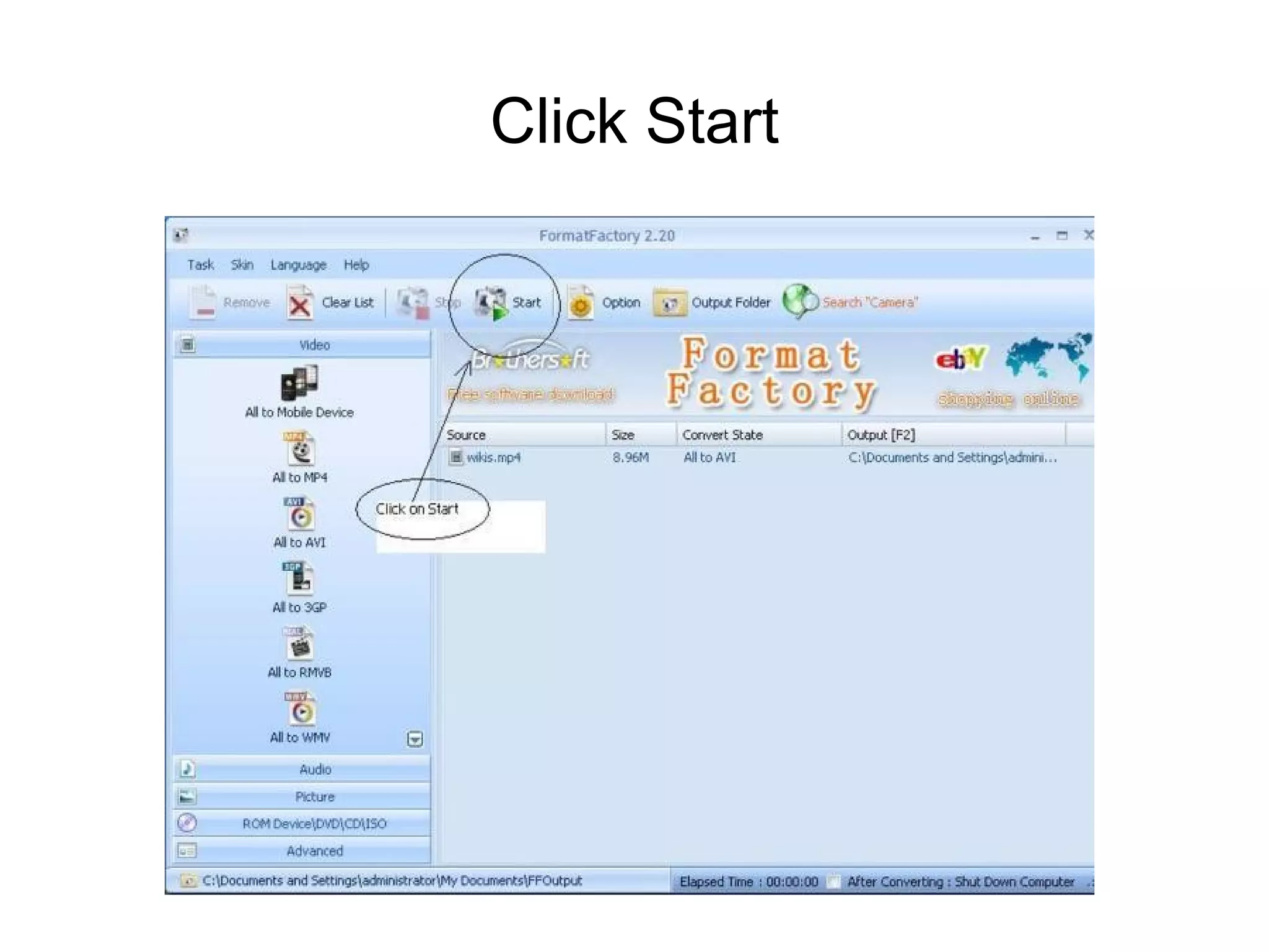 Using format factory to change format | PPT