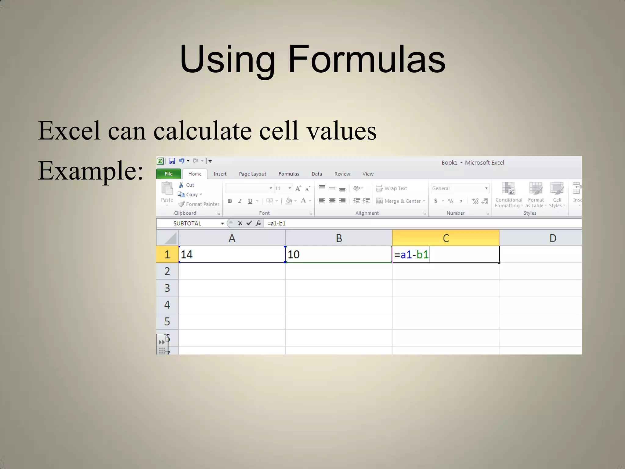 Using Formulas in Excel | PDF