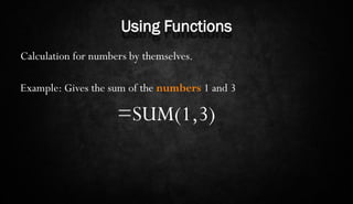 Using Functions in Excel | PPT