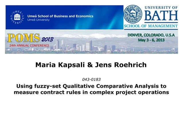 Using Fuzzy Set Qualitative Comparative Analysis To Measure Contract