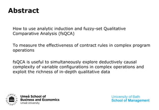Using fuzzy set qualitative comparative analysis to measure contract ...