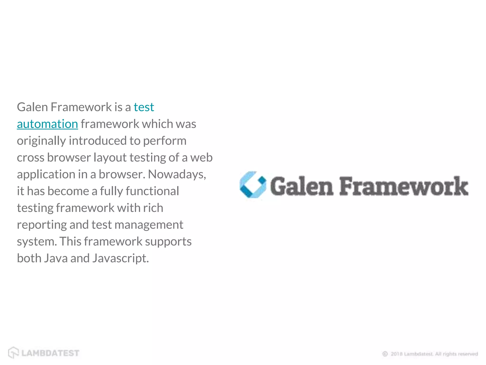 Using Galen Framework For Automated Cross Browser Layout Testing Ppt