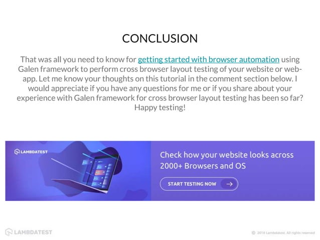 Using Galen Framework For Automated Cross Browser Layout Testing Ppt