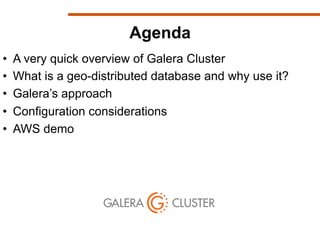 Using galera replication to create geo distributed clusters on the wan | PPT