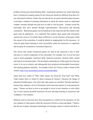 Using Games in the Classroom | PDF