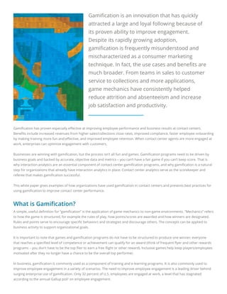 Using+gamification+to+improve+contact+center+performance | PDF