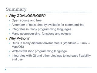Using GDAL In Your GIS Workflow | PPTX | Programming Languages | Computing