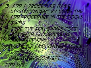 Using general sub procedures | PPTX