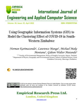 Using Geographic Information Systems (GIS) to Model the Clustering Effect of COVID-19 in South ...