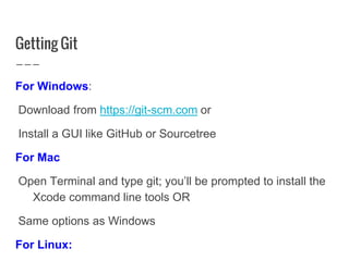 Intro to Git, GitHub, and BitBucket | PPTX
