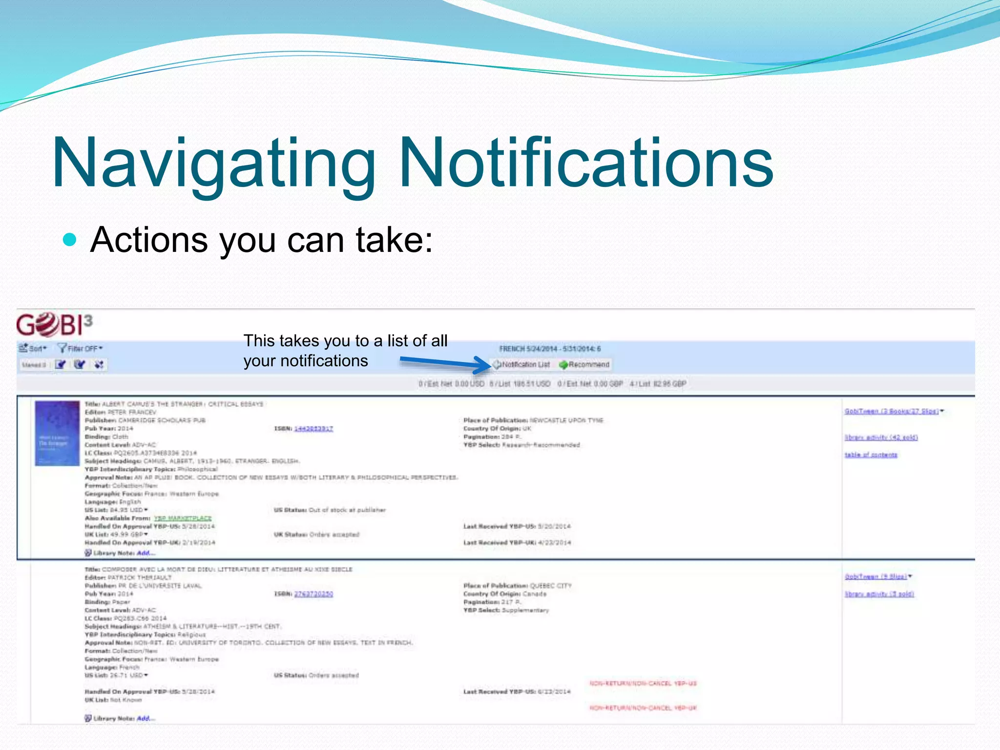 Using Gobi Notifications | PPT