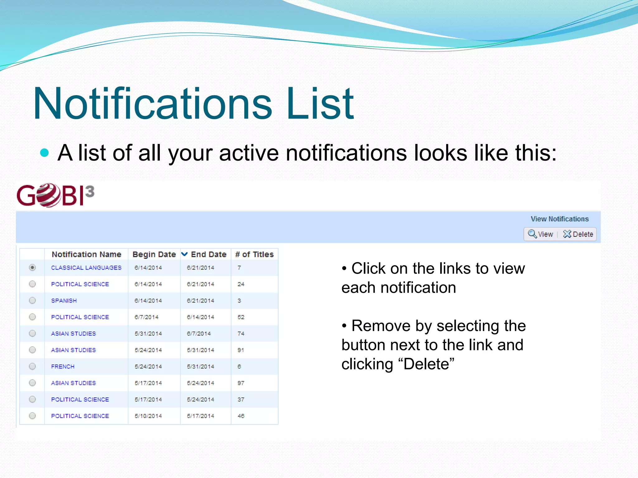 Using Gobi Notifications | PPT