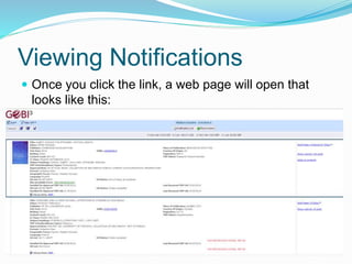 Using Gobi Notifications | PPTX | Technology & Computing
