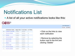 Using Gobi Notifications | PPTX | Technology & Computing