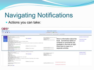 Using Gobi Notifications | PPTX | Technology & Computing