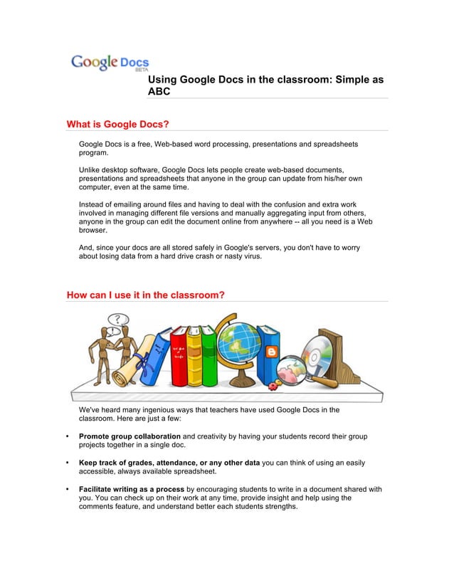 Using Google Docs in the classroom | PDF