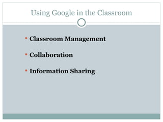 Using Google In The Classroom | PPT