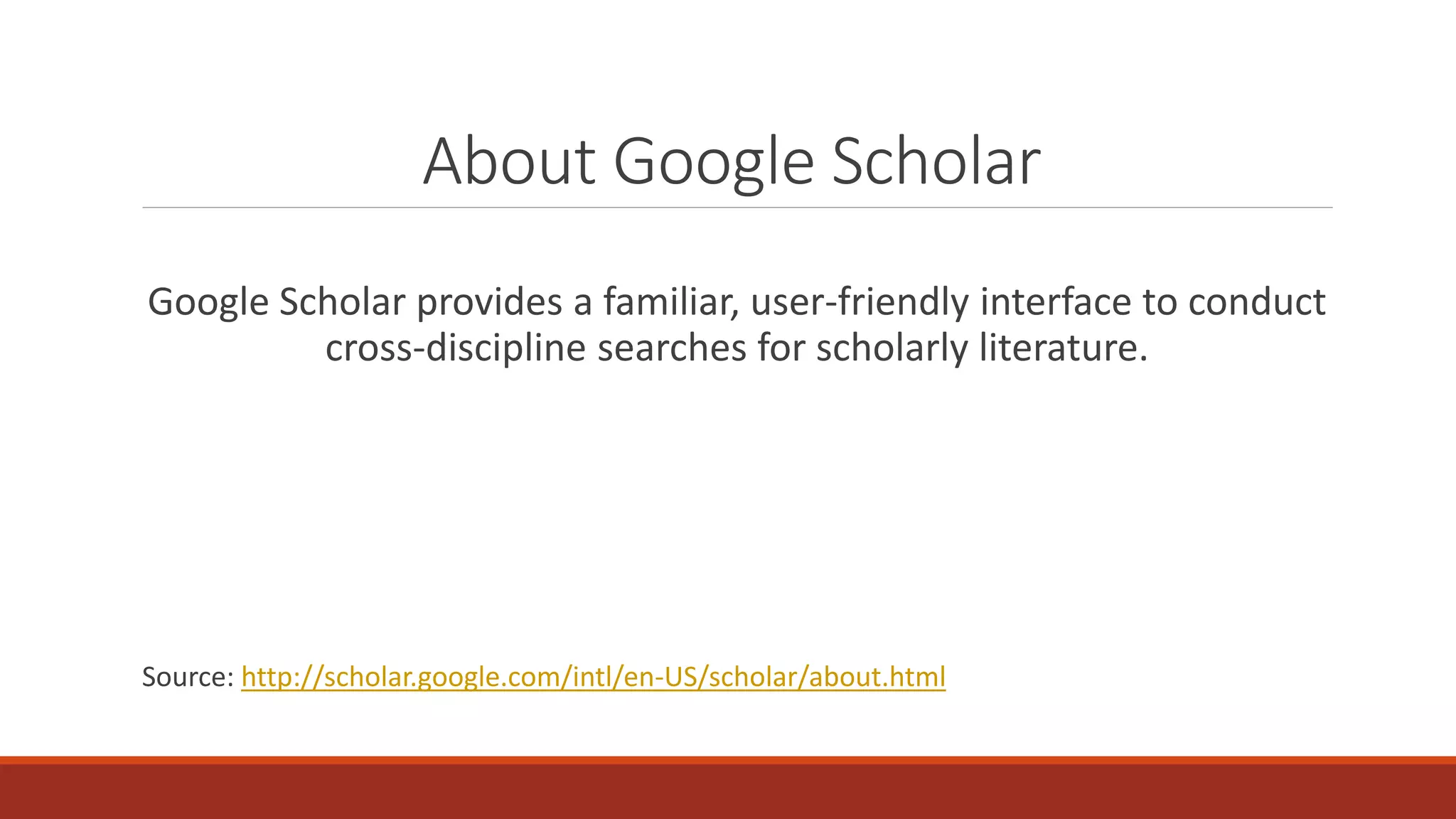 Using Google Scholar | PPTX
