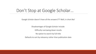 Using Google Scholar | PPTX