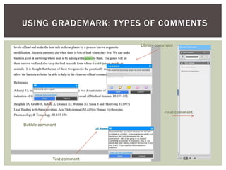 Using GradeMark to improve feedback and involve students in the marking ...