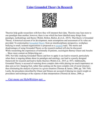 Using Grounded Theory In Research | PDF