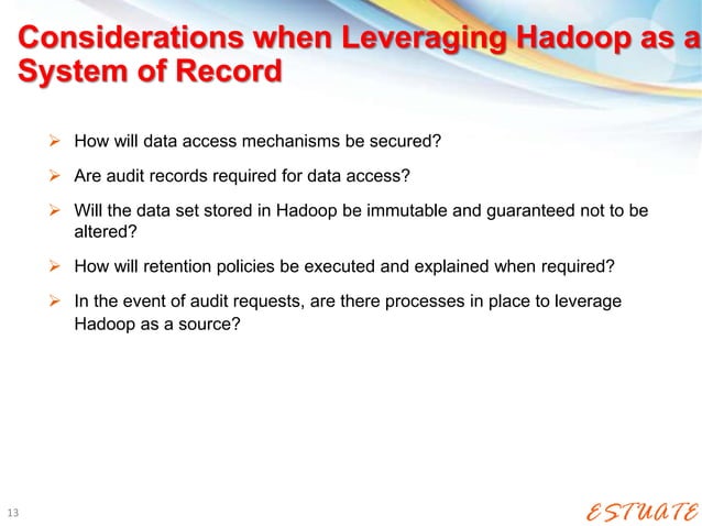 Using Hadoop For Enterprise Data Management Ppt