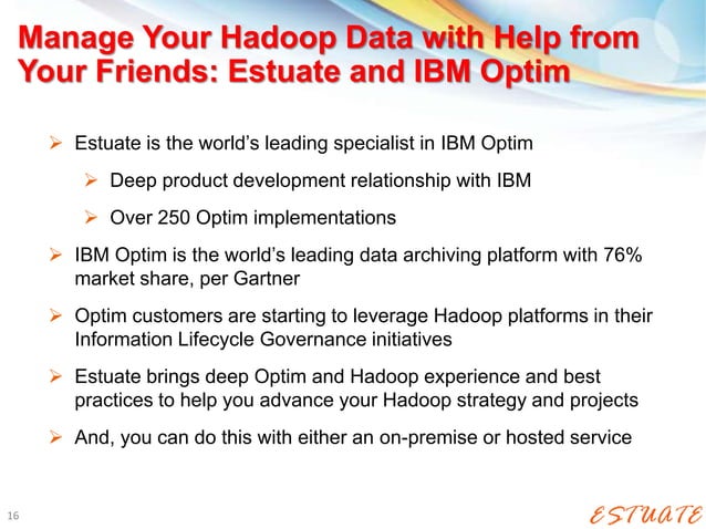 Using Hadoop For Enterprise Data Management Ppt