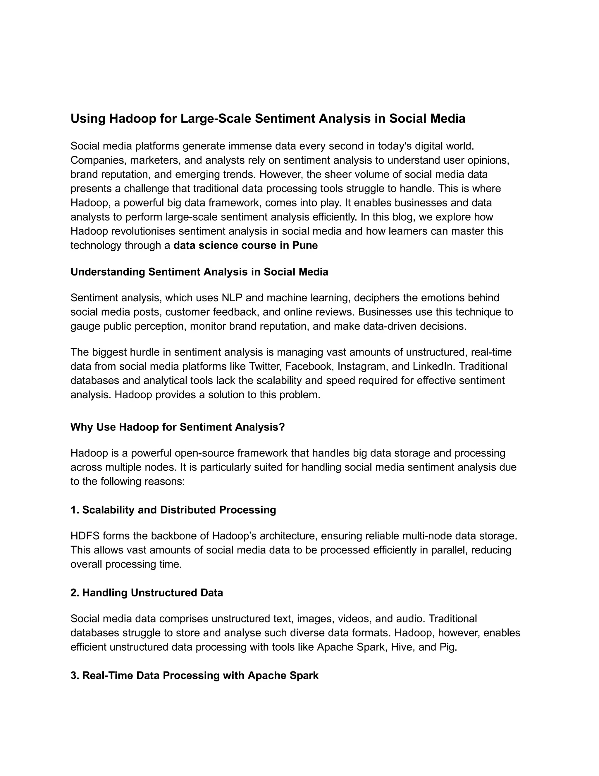 Using Hadoop For Large Scale Sentiment Analysis In Social Media Pptx