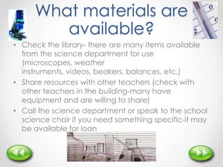 Using hands on activities in the science classroom | PPTX