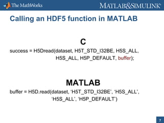 Using HDF5 in MATLAB | PPT