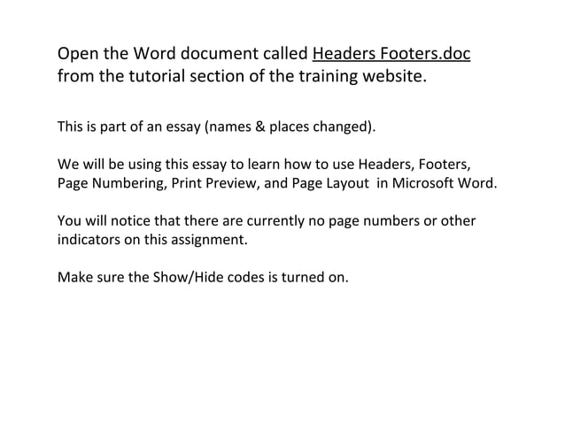 Using Headers and Footers in Word | PPT | Desktop Publishing | Computer ...