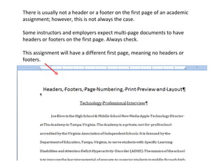 Using Headers and Footers in Word | PPT