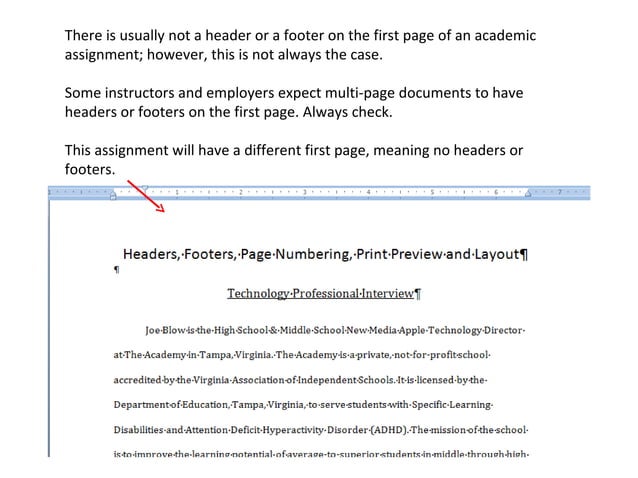 Using Headers and Footers in Word | PPT | Desktop Publishing | Computer Software and Applications
