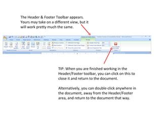 Using Headers and Footers in Word | PPT